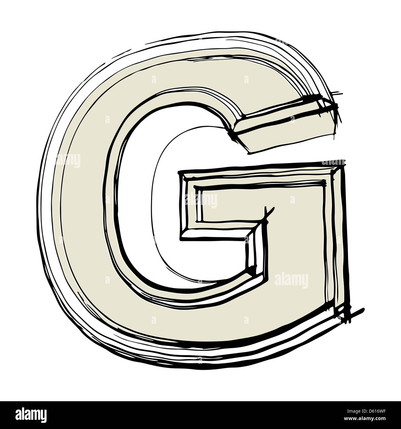 sketchy letter G isolated on white background Stock Photo - Alamy