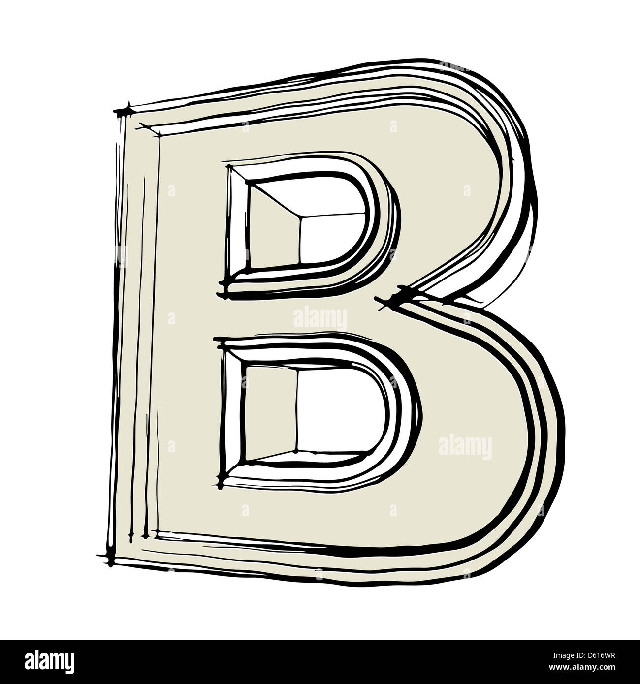 sketchy letter B isolated on white background Stock Photo - Alamy