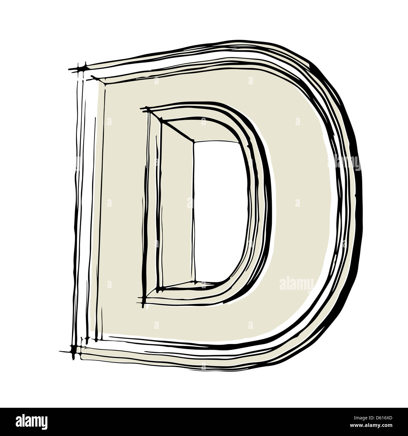 sketchy letter D isolated on white background Stock Photo - Alamy