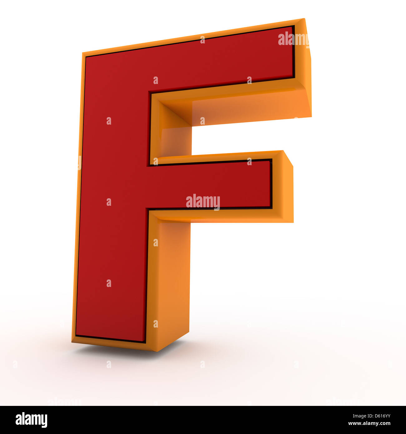 3D alphabet, letter F isolated on white background Stock Photo - Alamy