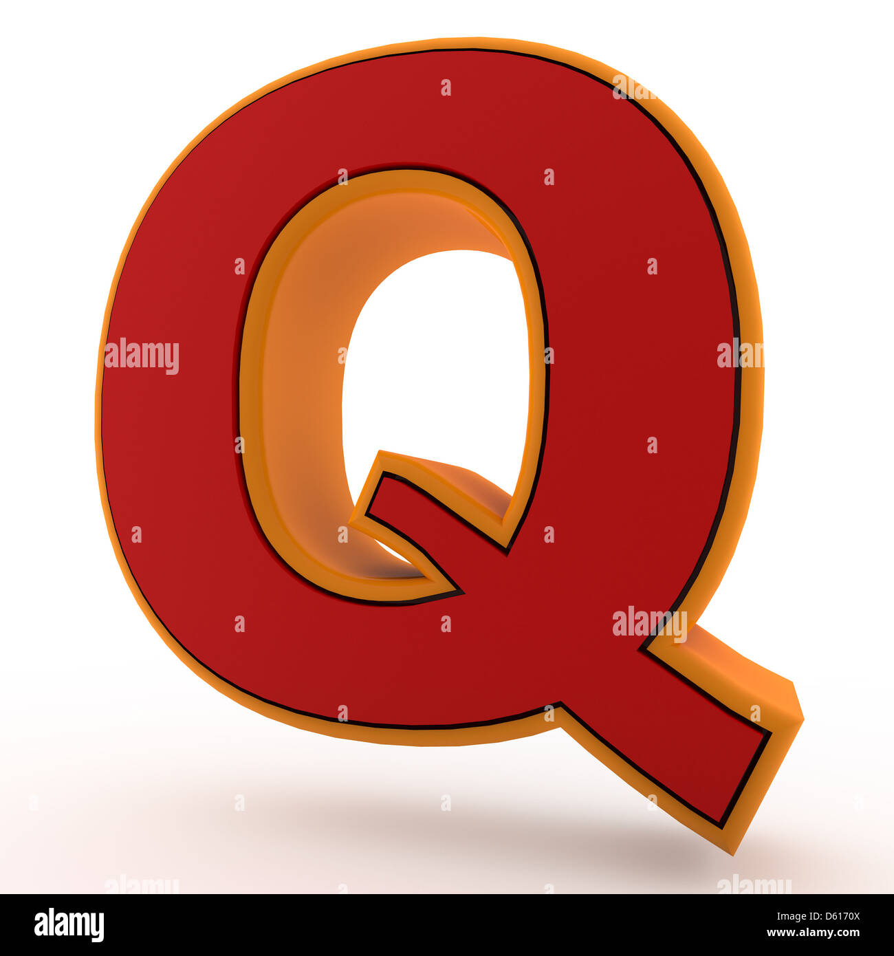 3D alphabet, letter Q isolated on white background Stock Photo - Alamy