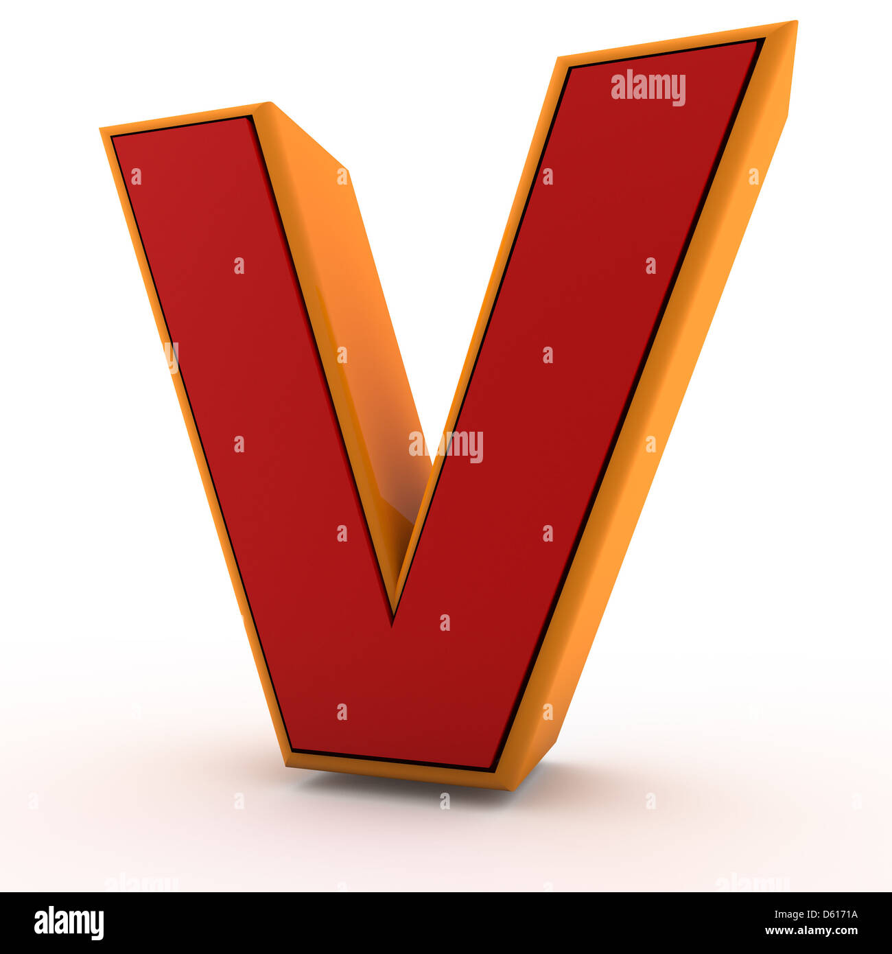 3D alphabet, letter V isolated on white background Stock Photo - Alamy