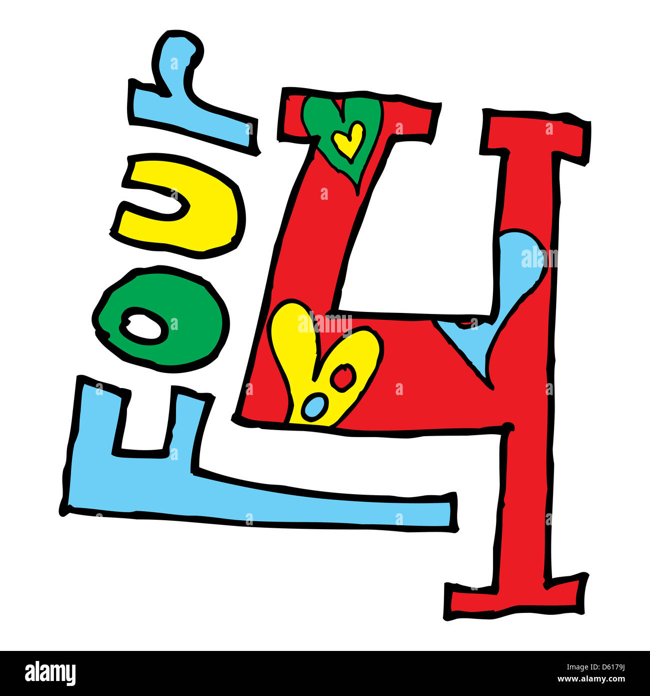 Childish graffiti numerals doodle number hi-res stock photography and ...