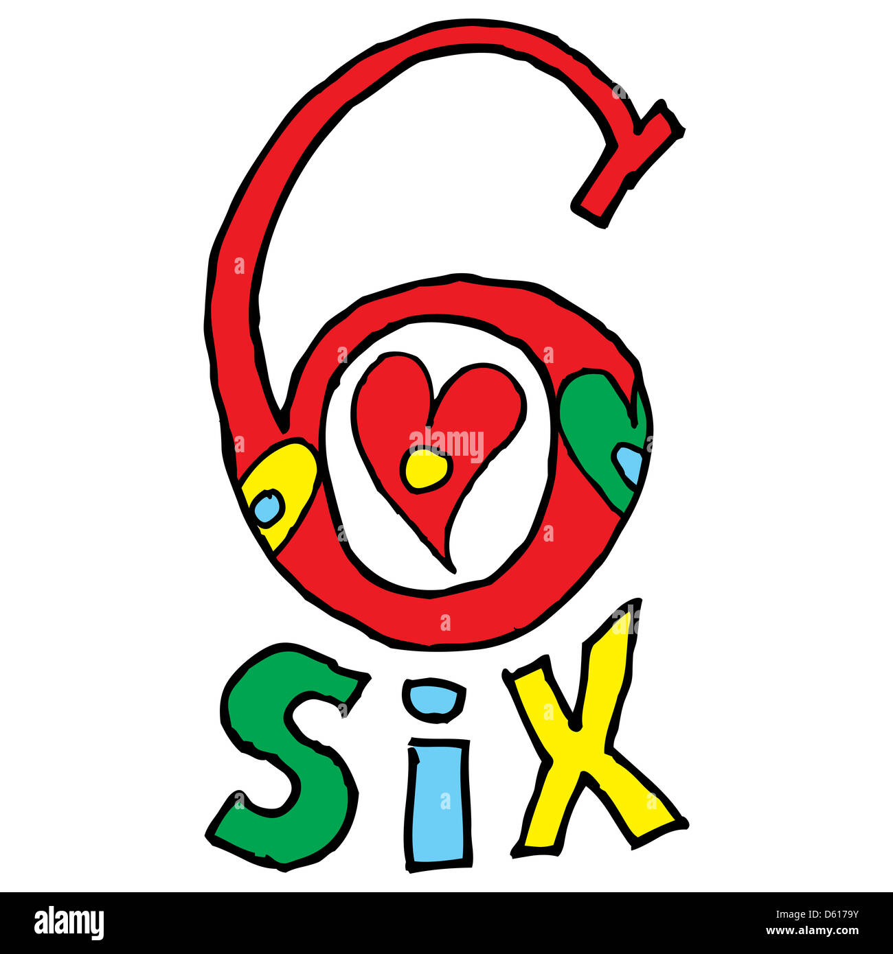 Childish graffiti numerals doodle number hi-res stock photography and ...