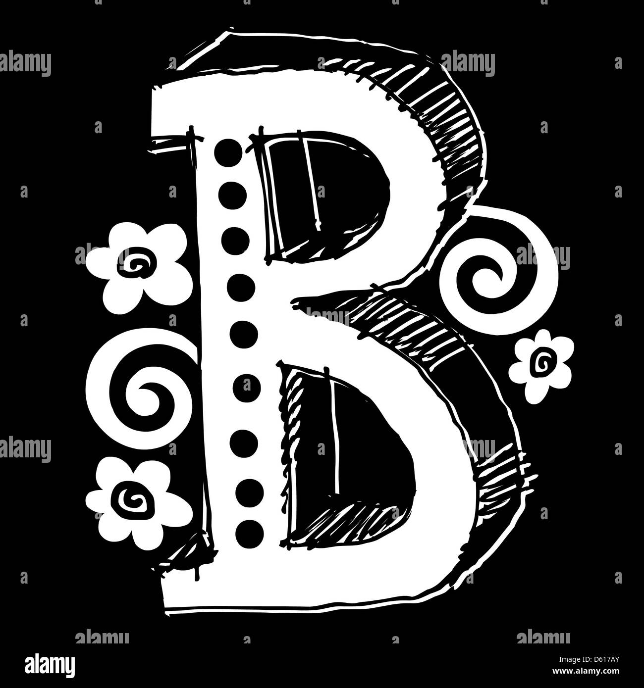 Letter b vintage decorative Black and White Stock Photos & Images - Alamy
