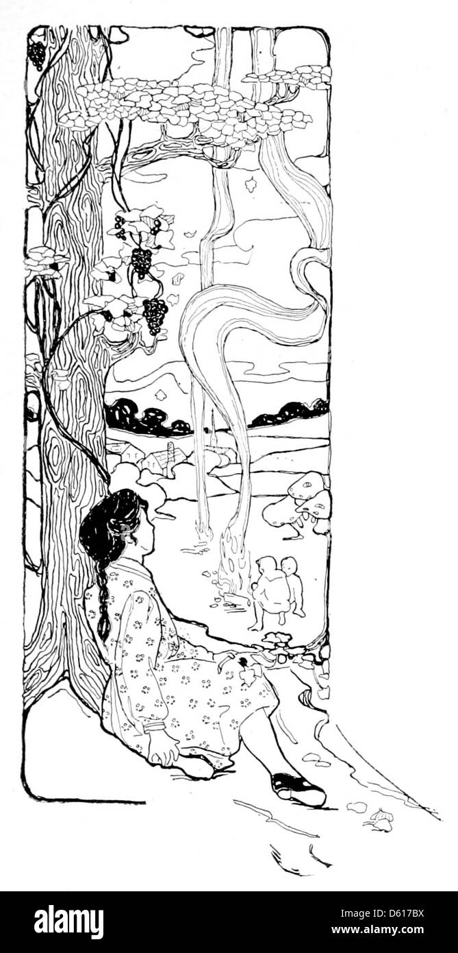 This 1908 image features a page from 'A Child’s Garden of Verses' by ...