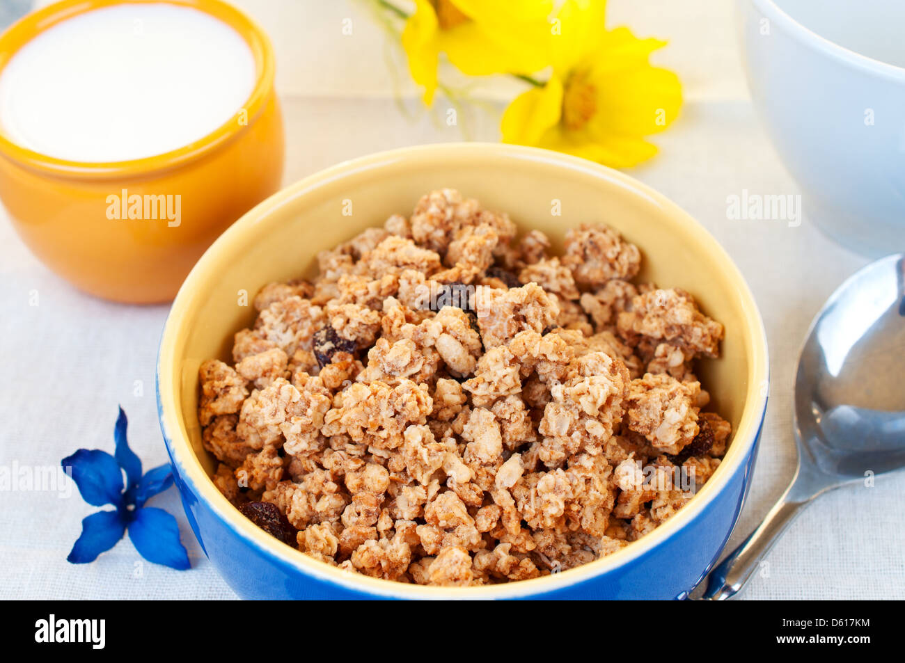 Cereal milk flower breakfast Stock Photo - Alamy