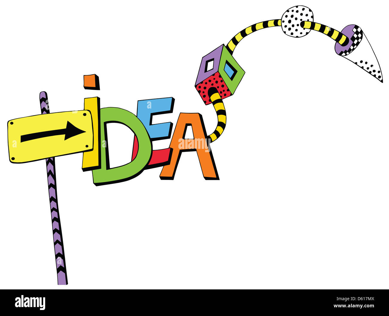 colorful design with idea text Stock Photo - Alamy