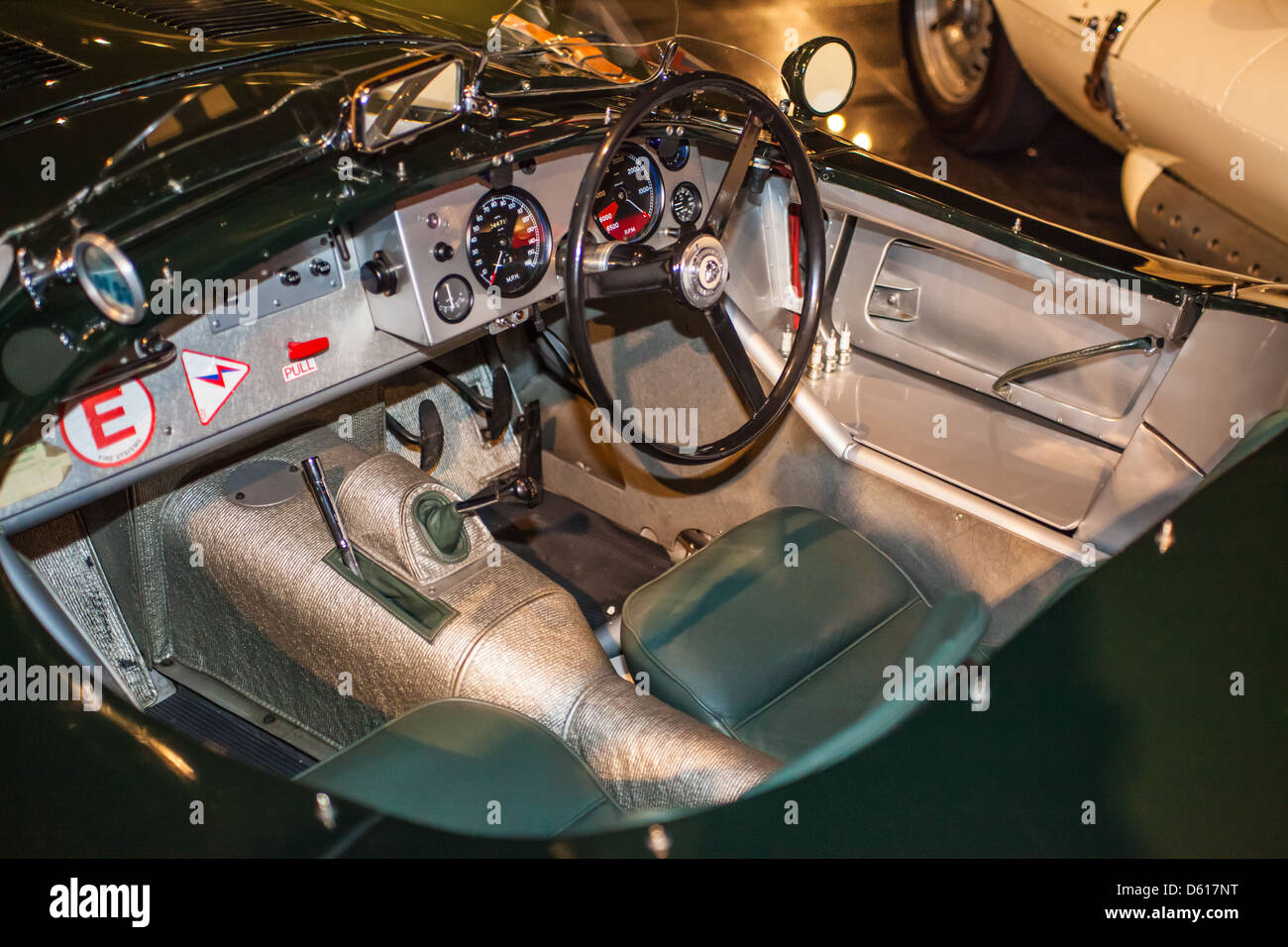 cockpit of a Jaguar E type Race car at the Blackhawk museum in Danville ...