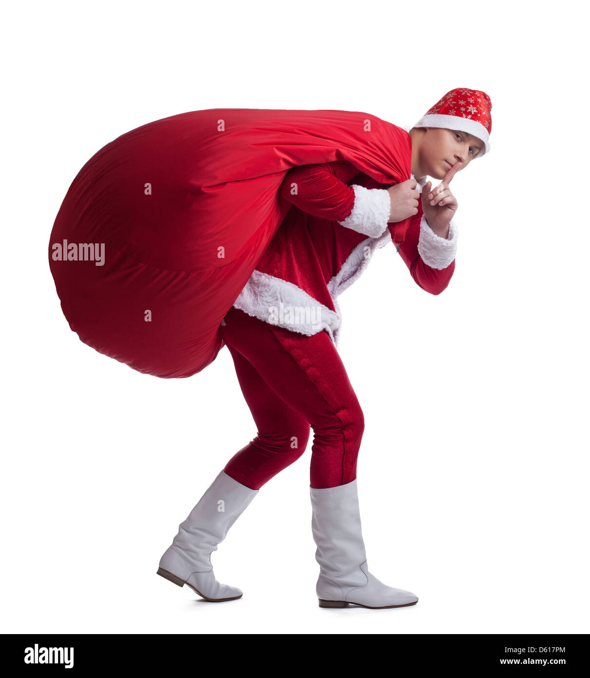 Santa claus large bag gifts Cut Out Stock Images & Pictures - Alamy