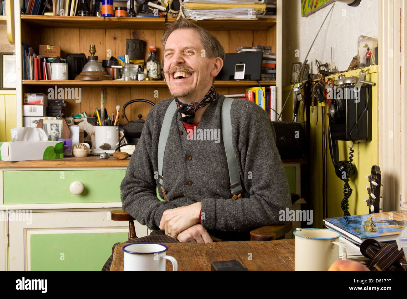 Billy Childish Artist and Musician photographed at home in Chatham ...