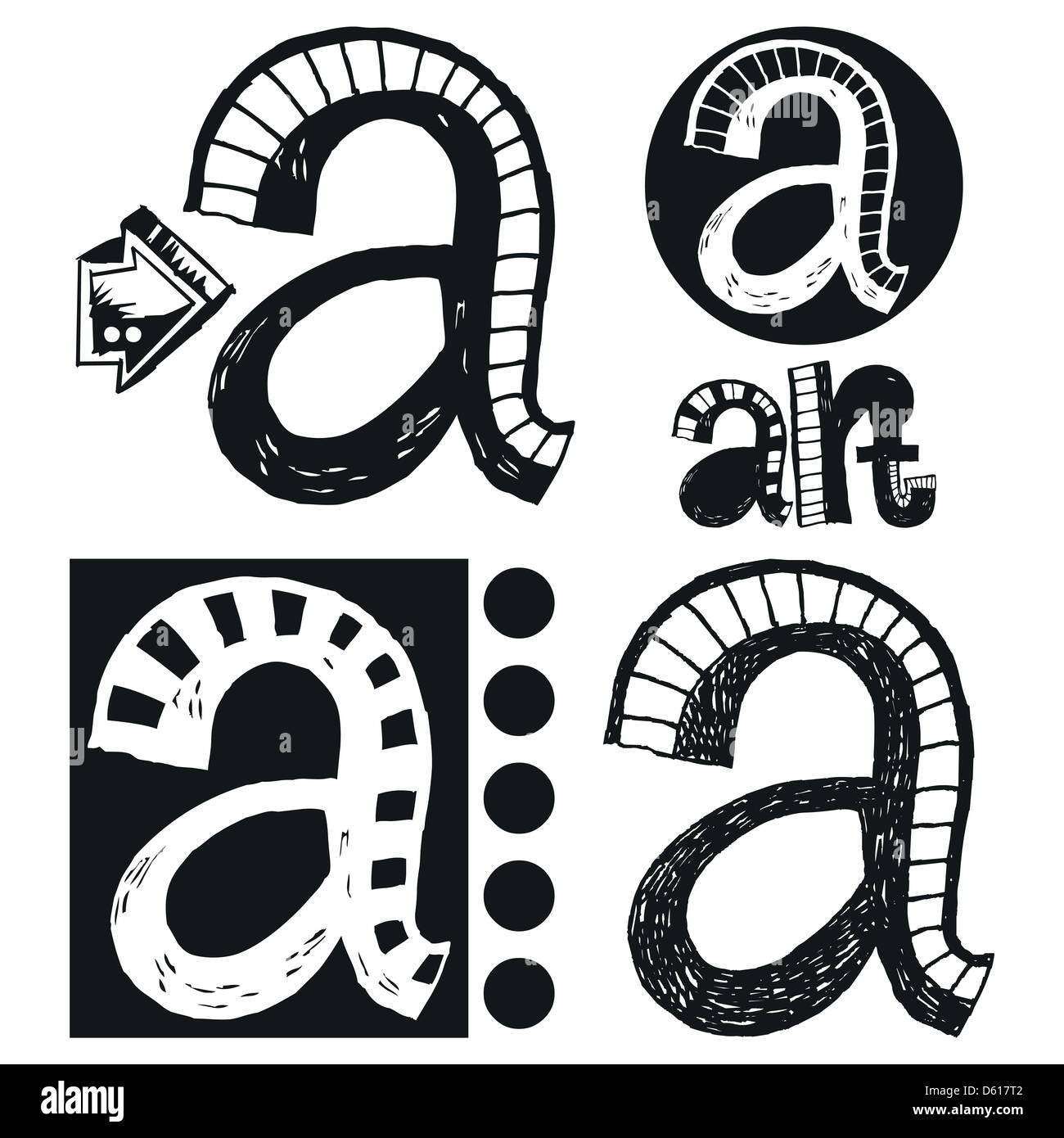 scribble alphabet, crazy doodle A Stock Photo - Alamy