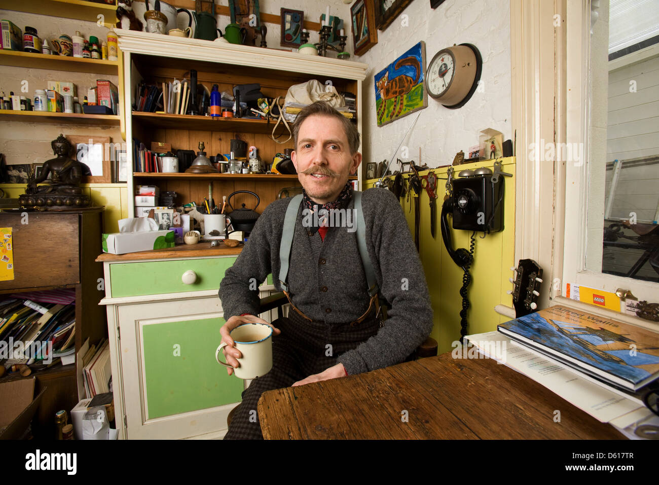 Billy Childish Artist and Musician photographed at home in Chatham ...