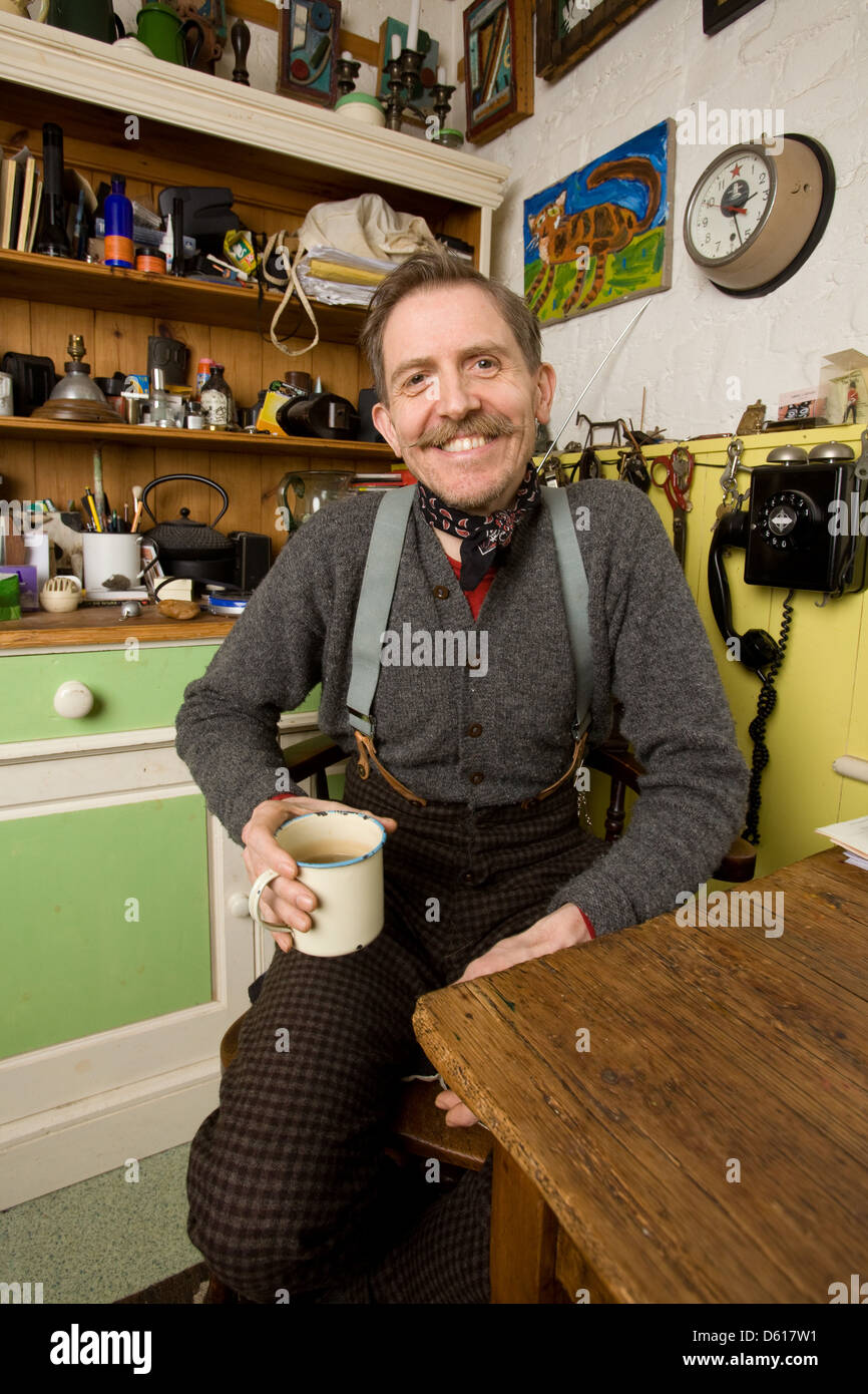 Billy Childish Artist and Musician photographed at home in Chatham ...