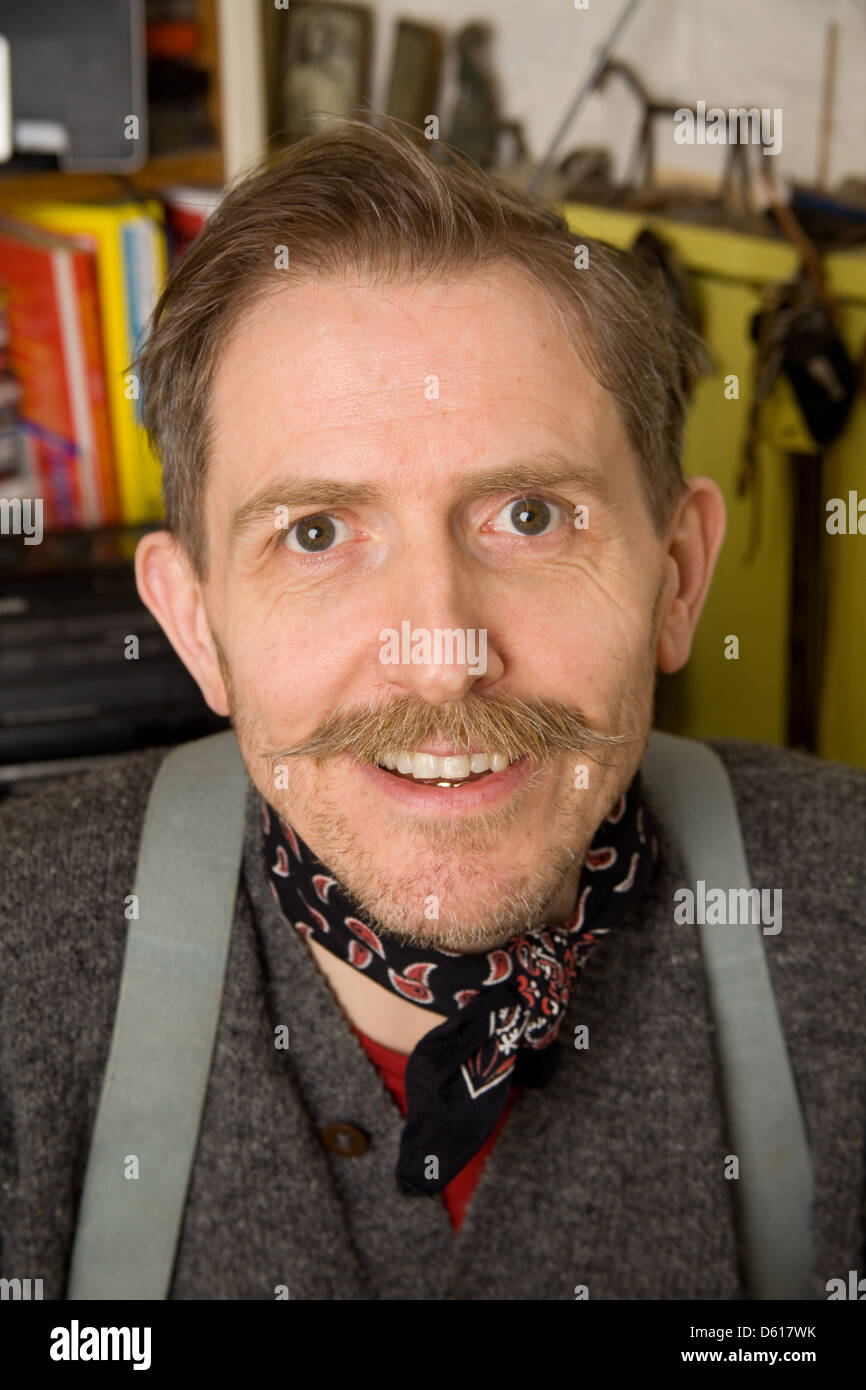 Billy Childish, English artist and musician photographed at home in ...