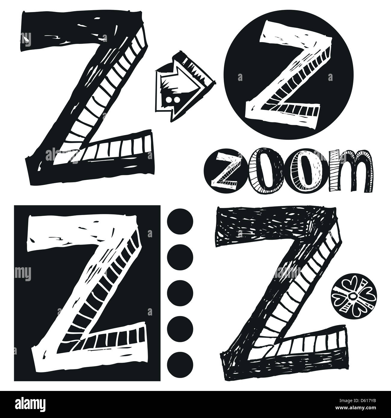 scribble alphabet, crazy doodle Z Stock Photo - Alamy