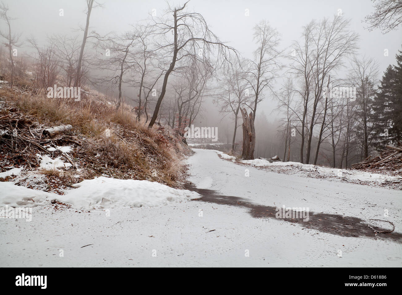 snow and fog in mountains Stock Photo - Alamy