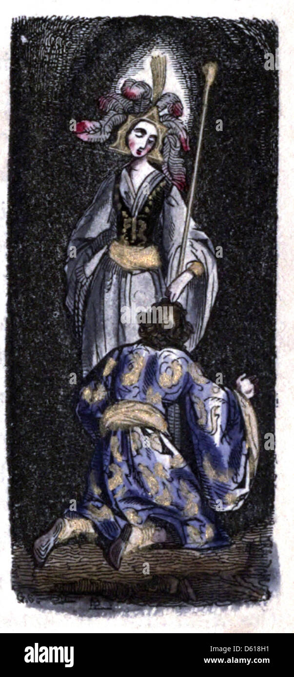 An illustration from 'The Child's Fairy Library,' a collection of fairy ...