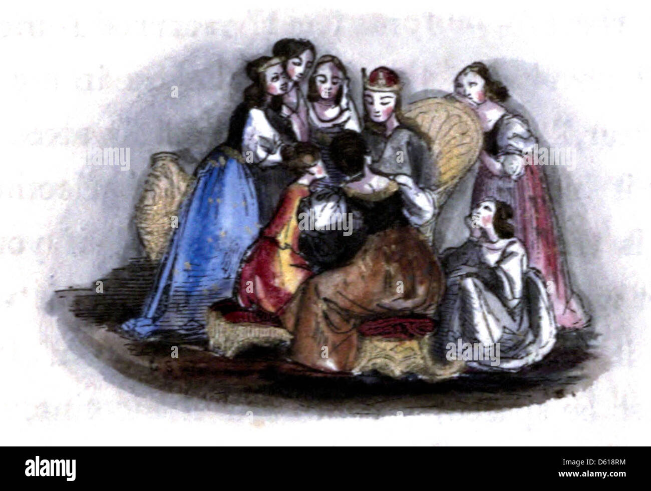 An illustration from 'The Child's Fairy Library,' a collection of fairy ...