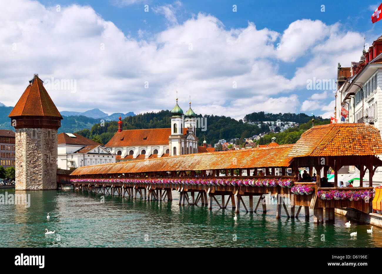 Chapel Bridge in Lucerne Stock Photo - Alamy