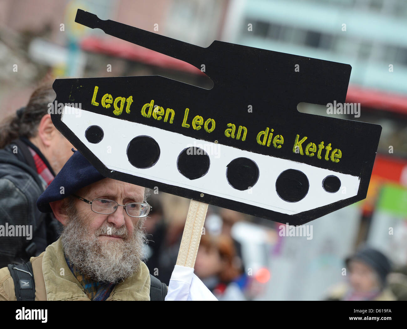Demonstrators protest against German military equipment exports during ...