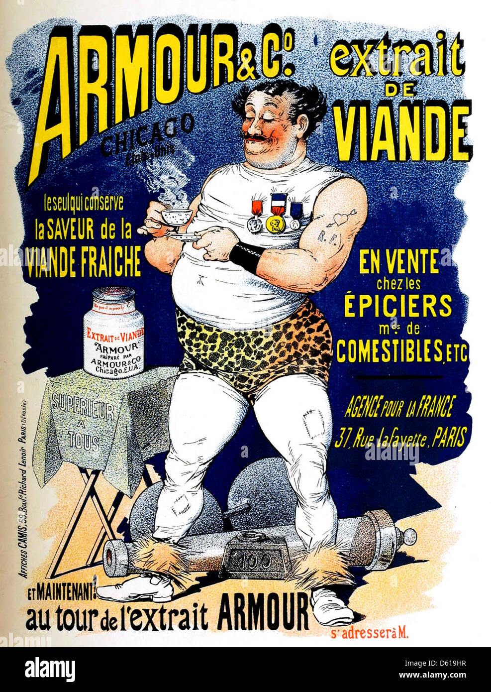 Illustrated French Posters Stock Photo - Alamy