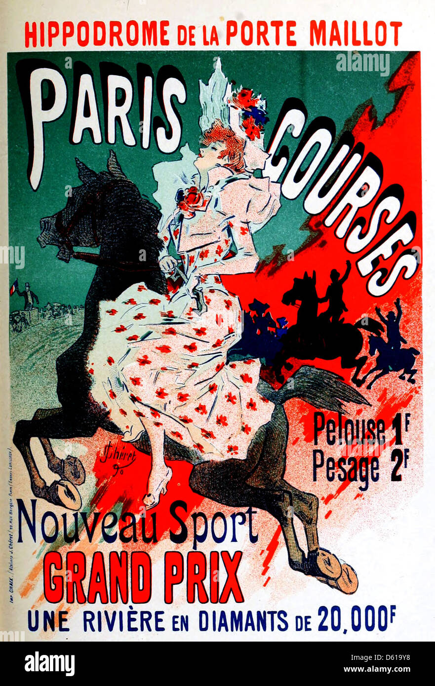 Illustrated French Posters Stock Photo - Alamy