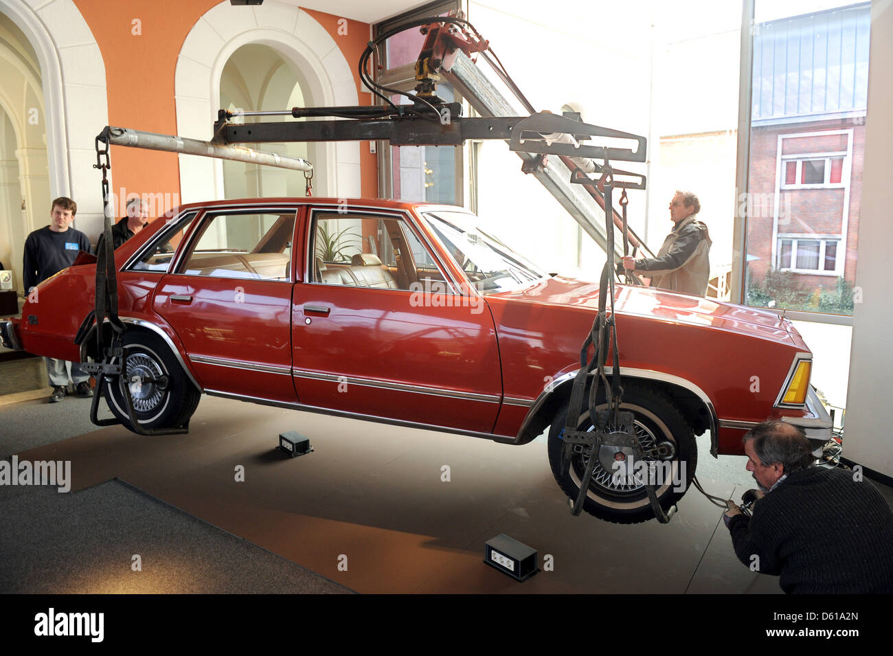 A Chevrolet Malibu which was hit by a meteorite in 1192 near New York ...