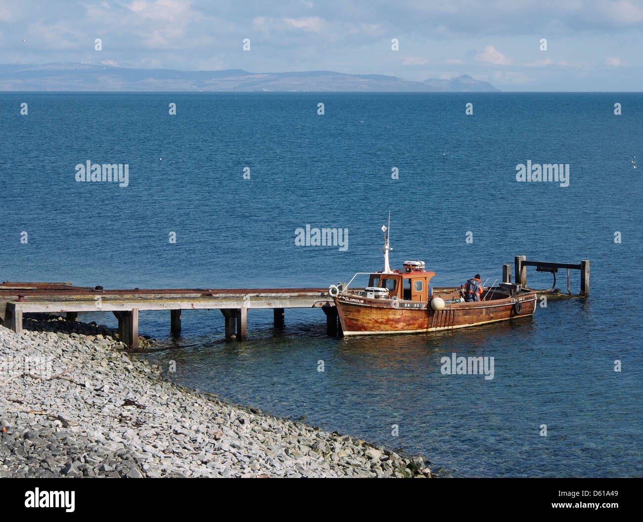 MV Glorious at pier, Ailsa Craig, Scotland Stock Photo - Alamy