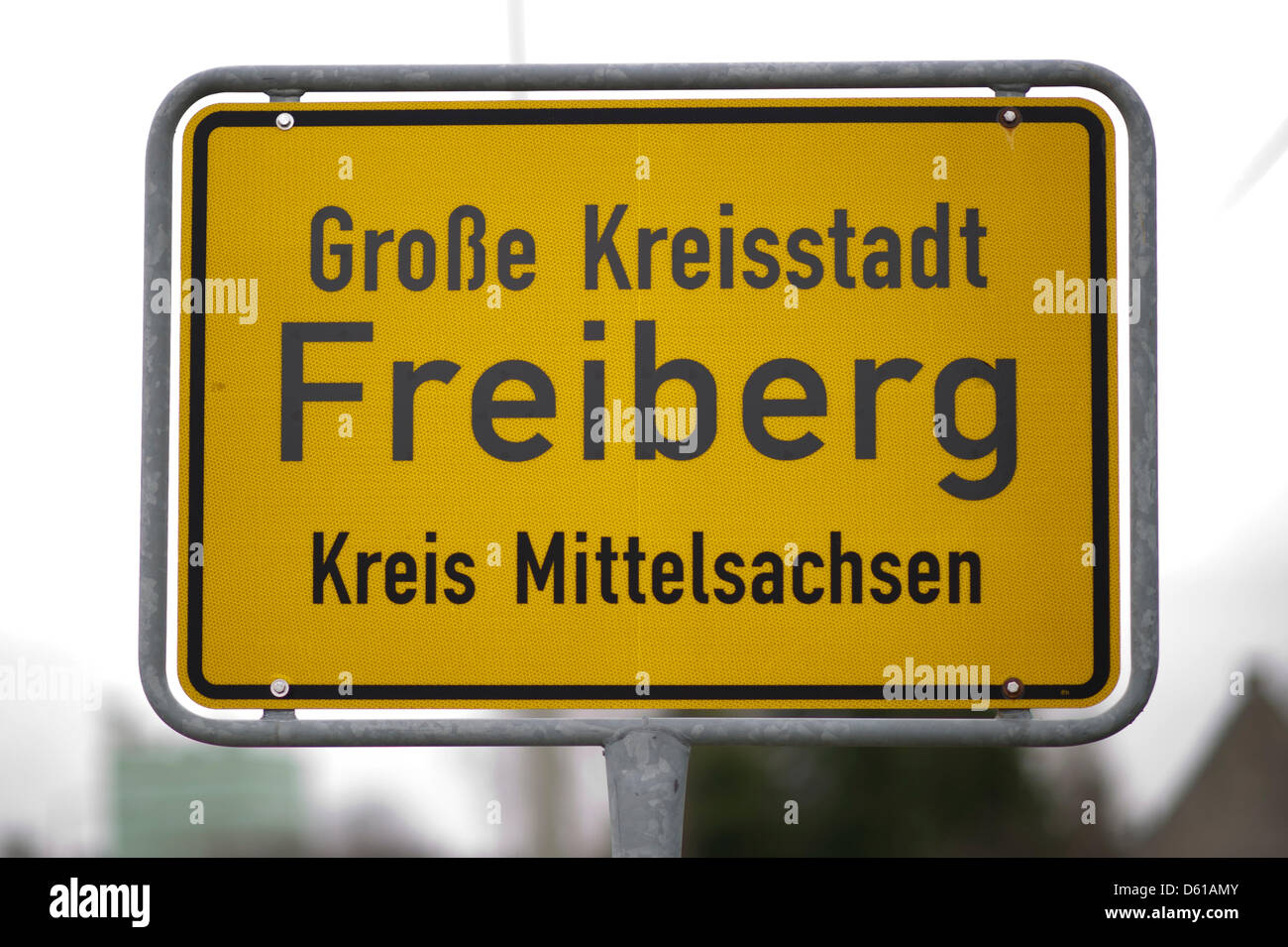 The pace name sign of the city 'Freiberg' is pictured on 12 April 2012 ...