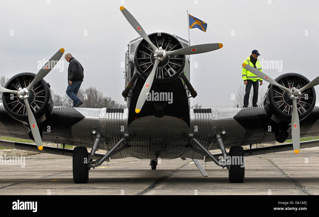 A 76 year old Junkers Ju 52 of the Deutsche Lufthansa Berlin Foundation ...