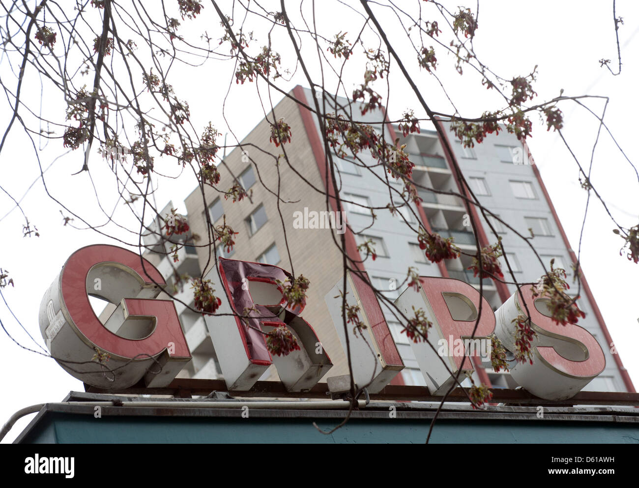 The sign of the Grips theatre is pictured in Berlin, Germany, 12 April ...