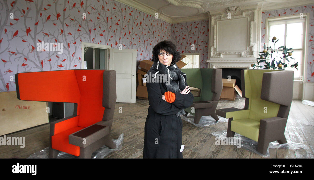 Curator Nicole Uniquole is pictured at Oranienbaum Palace in ...