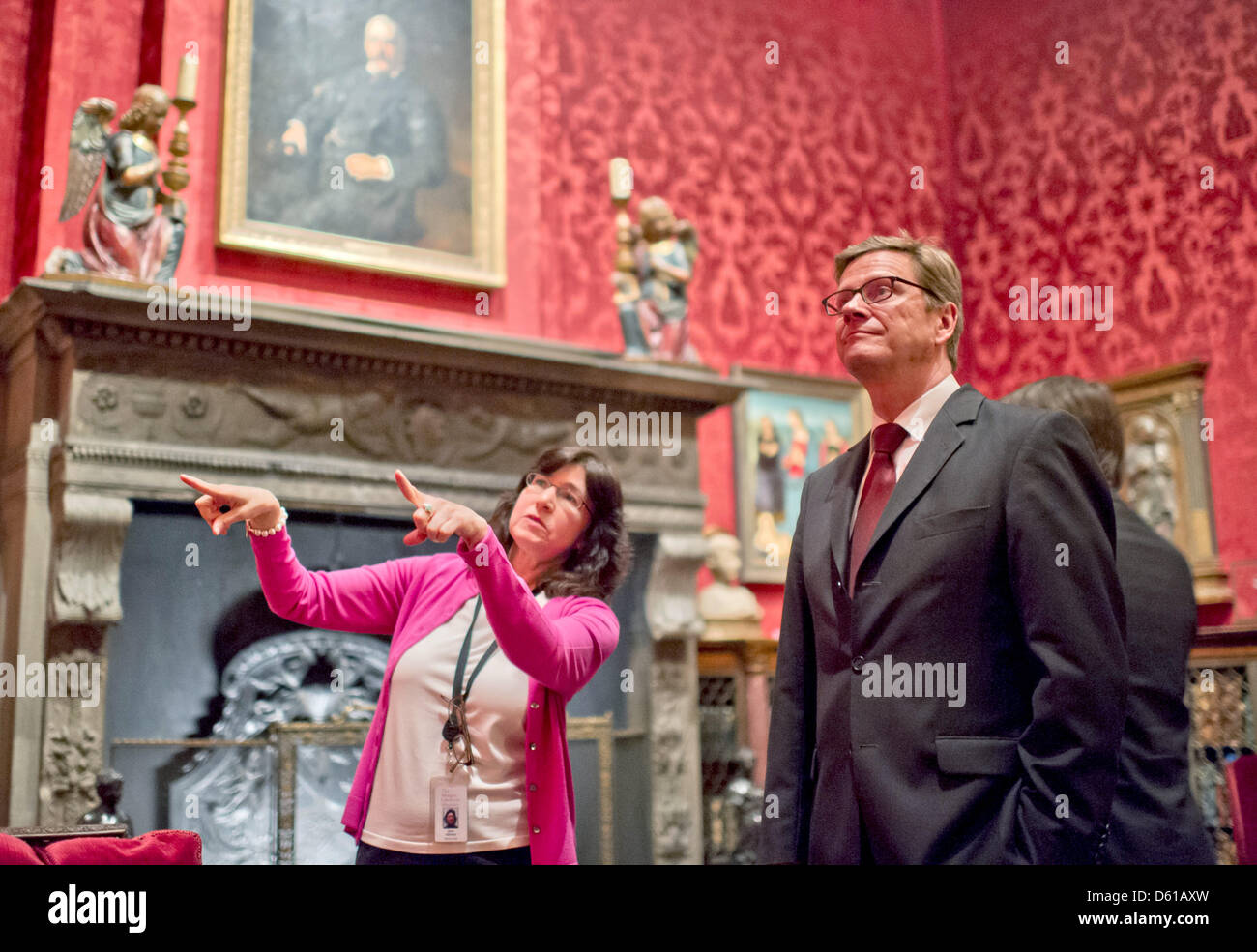 German Foreign Minister Guido Westerwelle visits the Morgan Library in ...