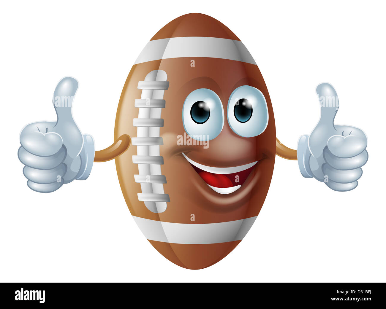 An illustration of a cartoon American football ball man giving a double ...