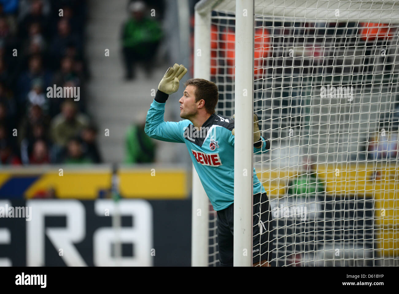 Cologne's goalkeeper Michael Rensing in action during the German ...