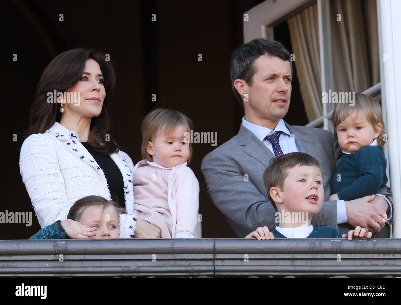Danish Crown Princess Mary and Crown Prince Frederik stand with their ...