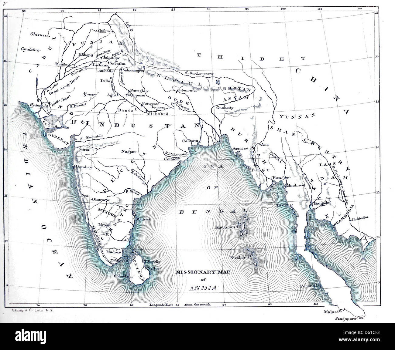 A map from the 1854 'Manual of Missions,' likely depicting missionary ...
