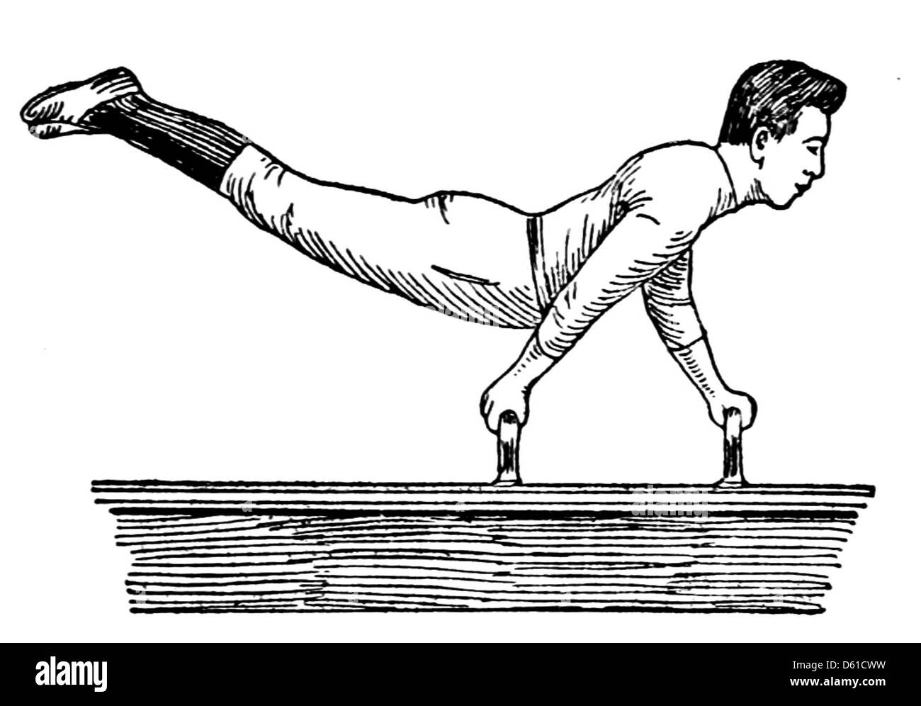 An image from the 1916 manual detailing physical training and military ...