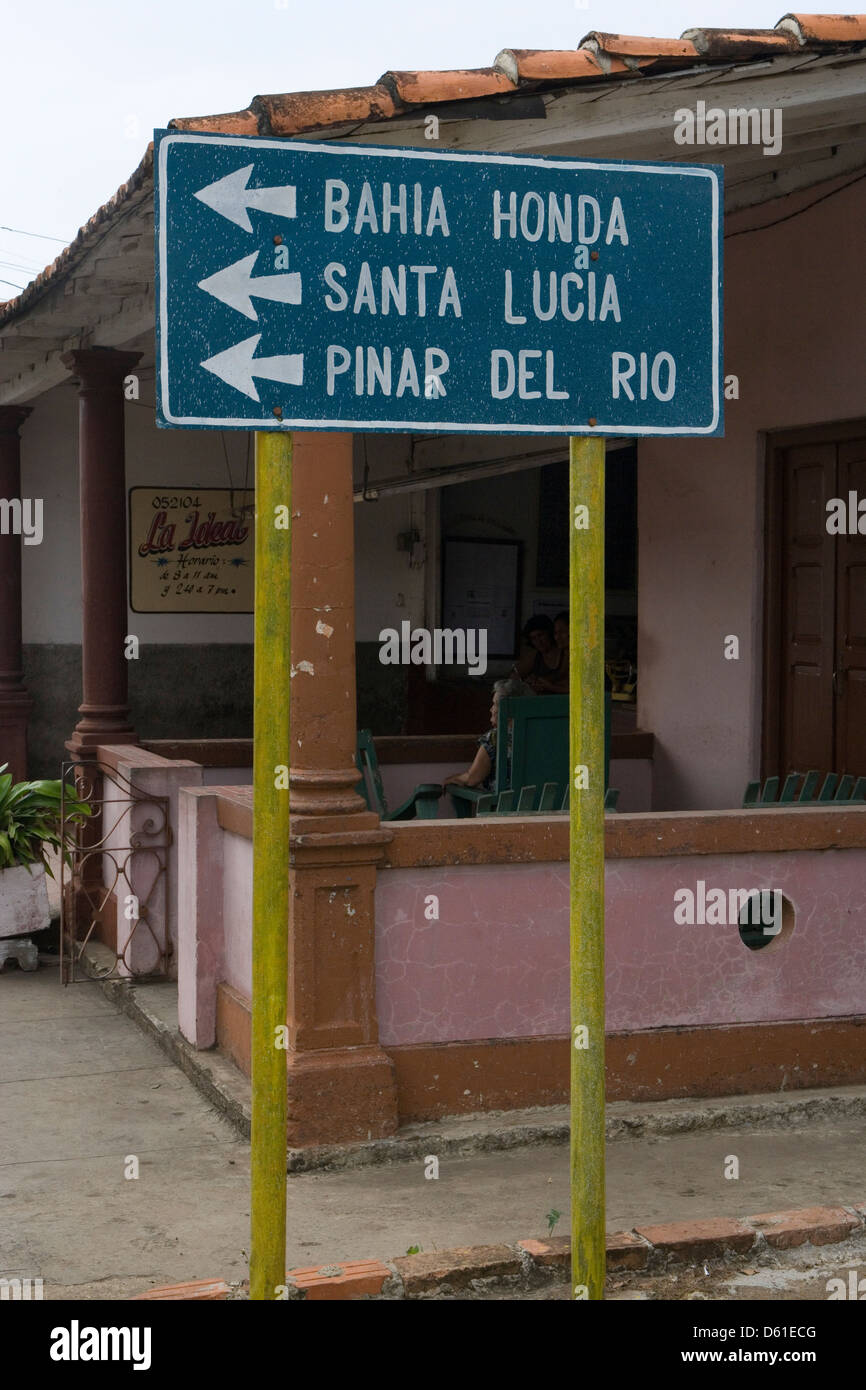 Cuba: road sign Stock Photo - Alamy
