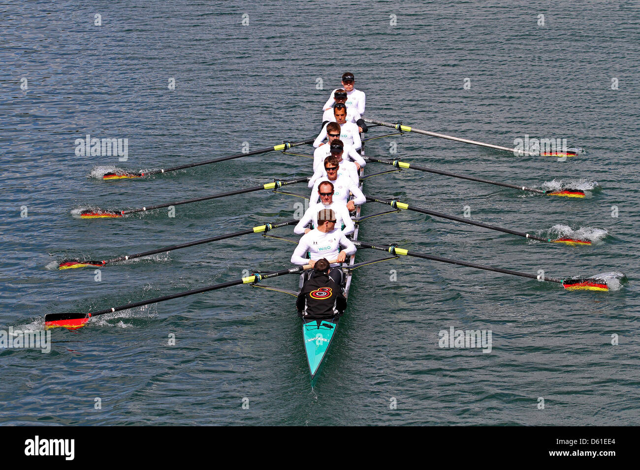 Germany's rowing men's eight with cox Martin Sauer (FRONT - BACK ...