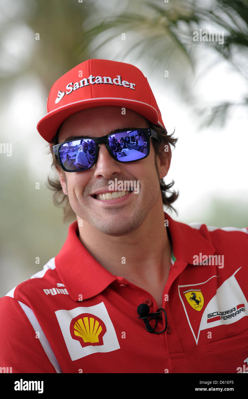 Spanish Formula One driver Fernando Alonso of Ferrari smiles in the ...