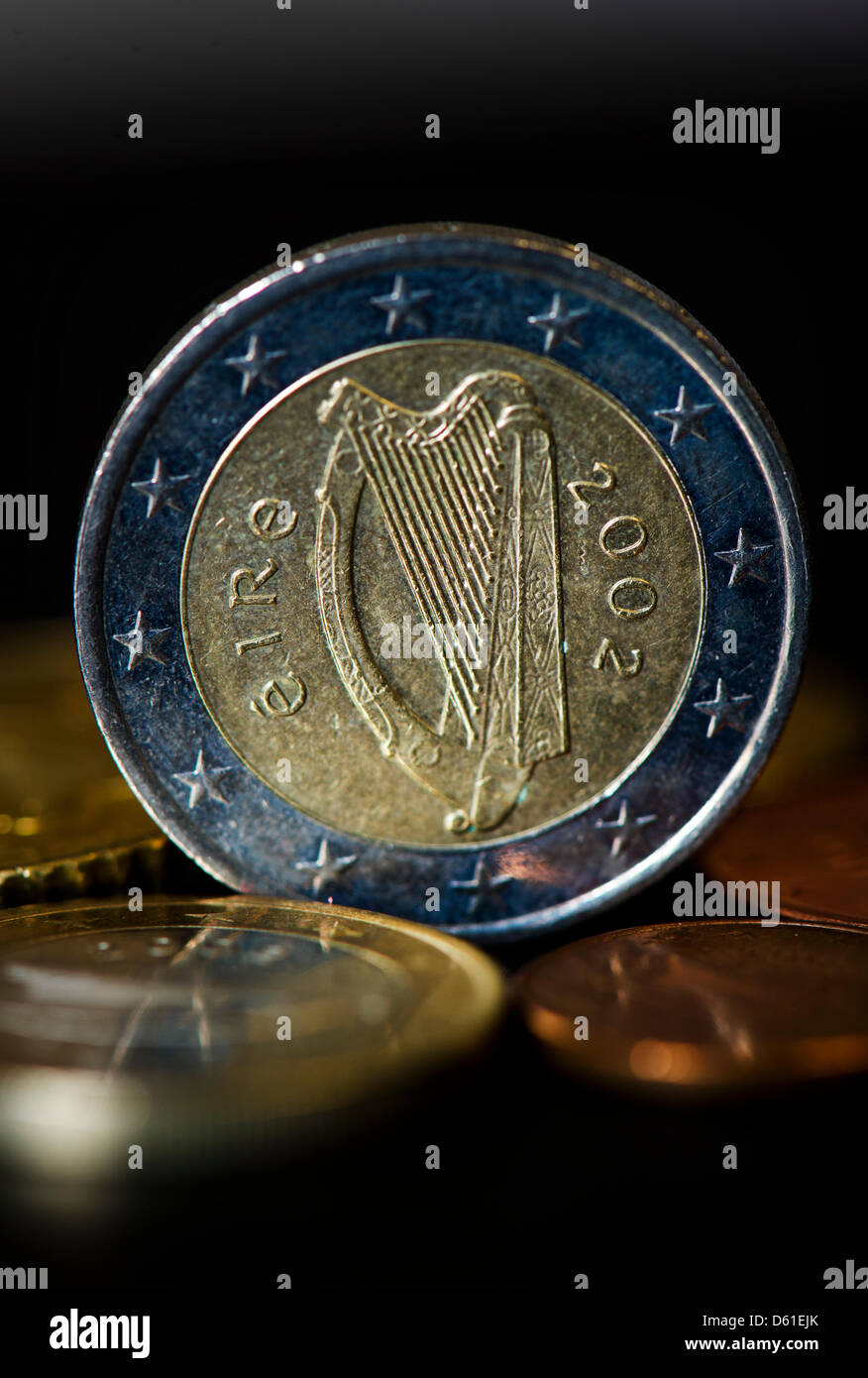 ILLUSTRATION - An illsutrated picture shows Irish euro coins lying on a ...