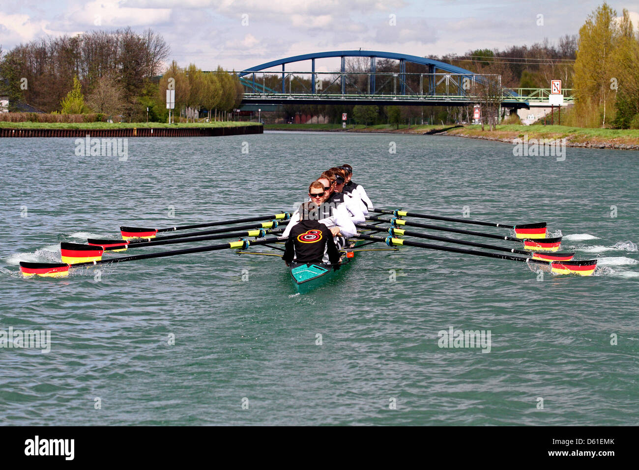 Germany's rowing men's eight with cox Martin Sauer (FRONT - BACK ...