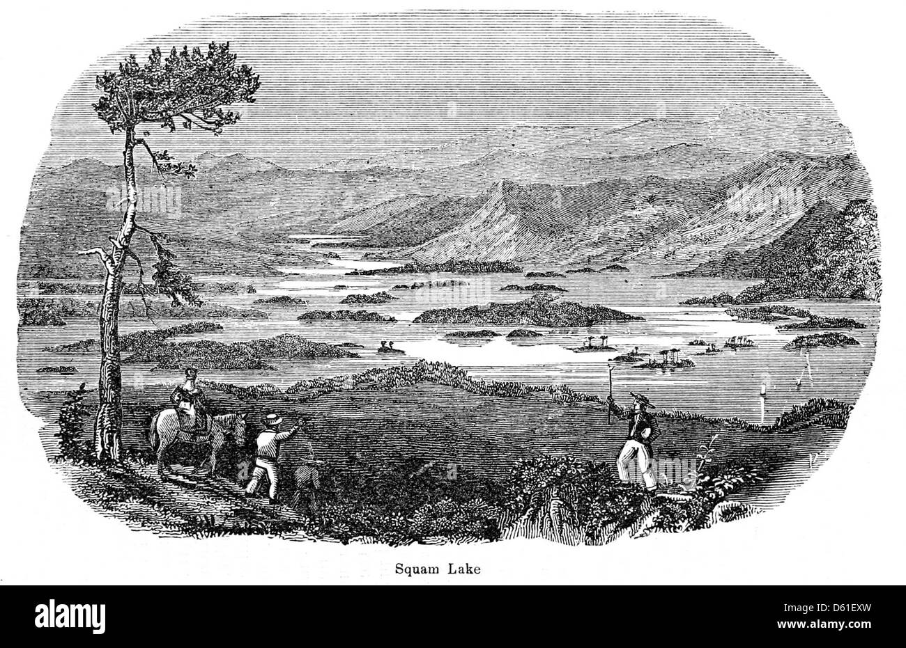 This 1860 image captures the serene landscape of Squam Lake, part of a ...