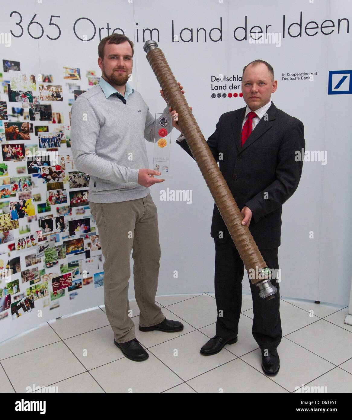 Matthias Voigt (R) and Roland Schmidt of the research and development ...