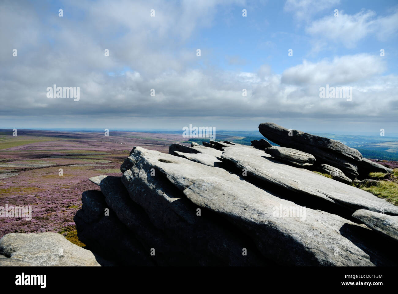 Back Tor, gritstone rock formations created from last ice age,Derwent ...