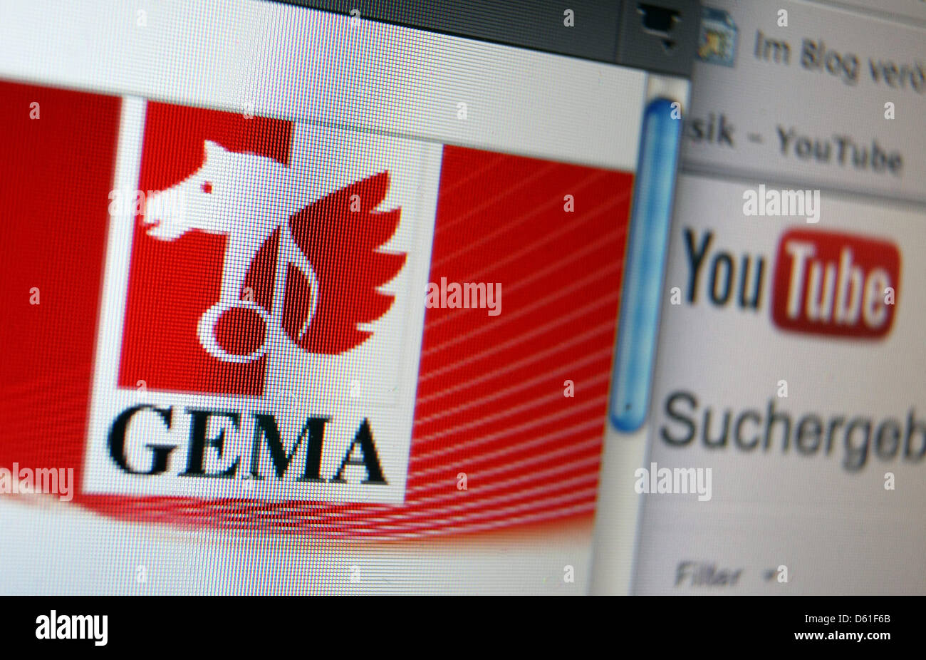 ILLUSTRATION - The websites of German performance rights organization ...