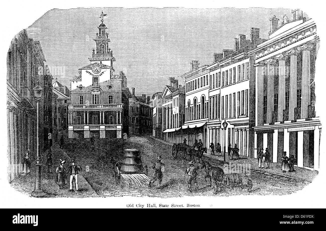 This 1860 illustration of Boston, Massachusetts, features the Old City ...