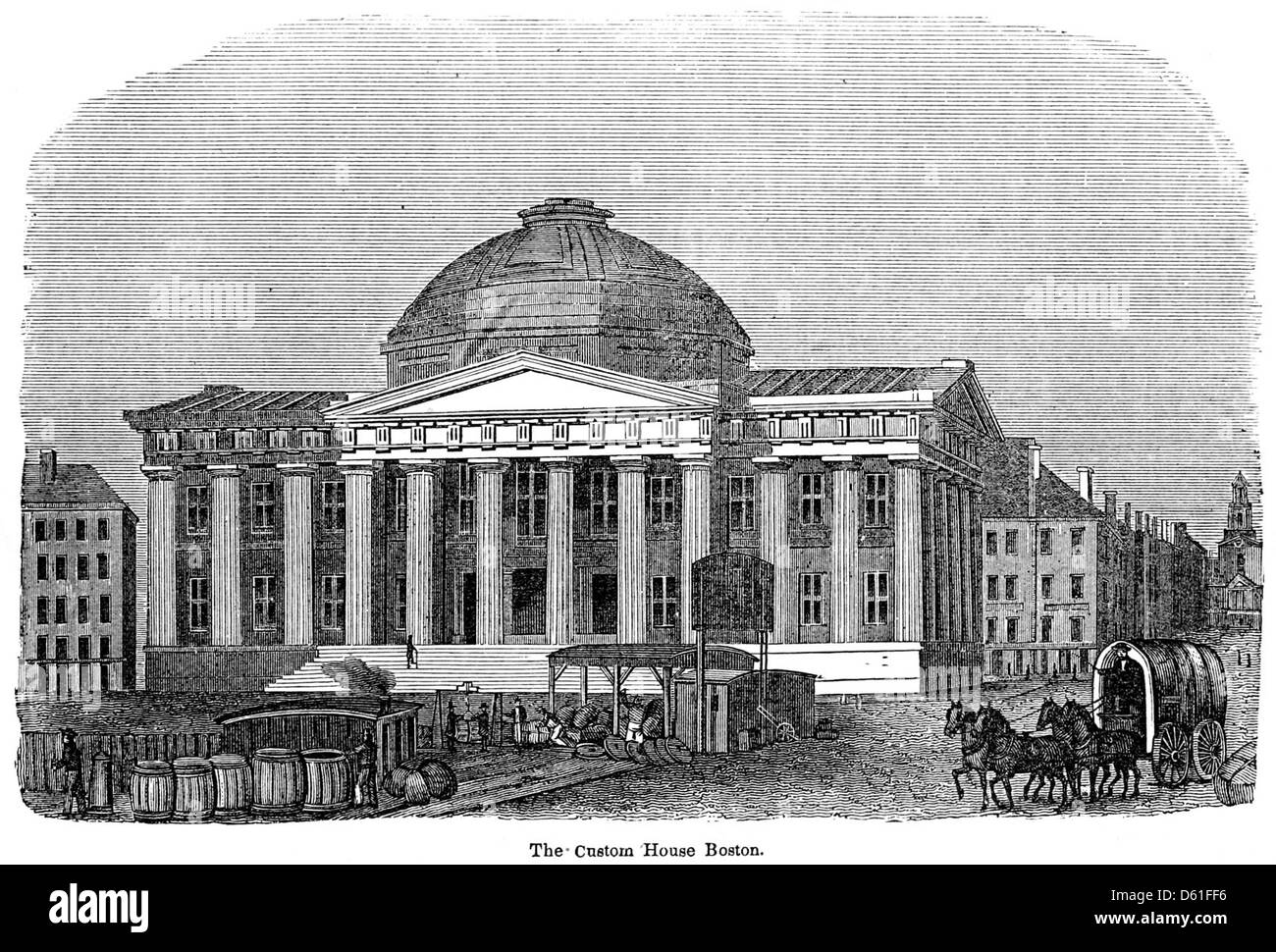 This 1860 image of Boston’s Custom House highlights its role as a ...
